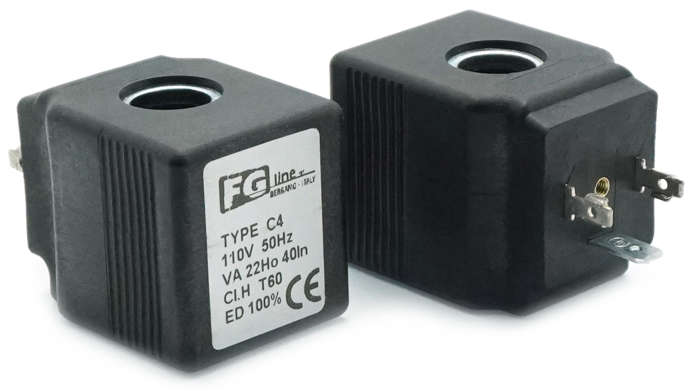 FG Line solenoid valve coil. C4 series 110VAC. DIN