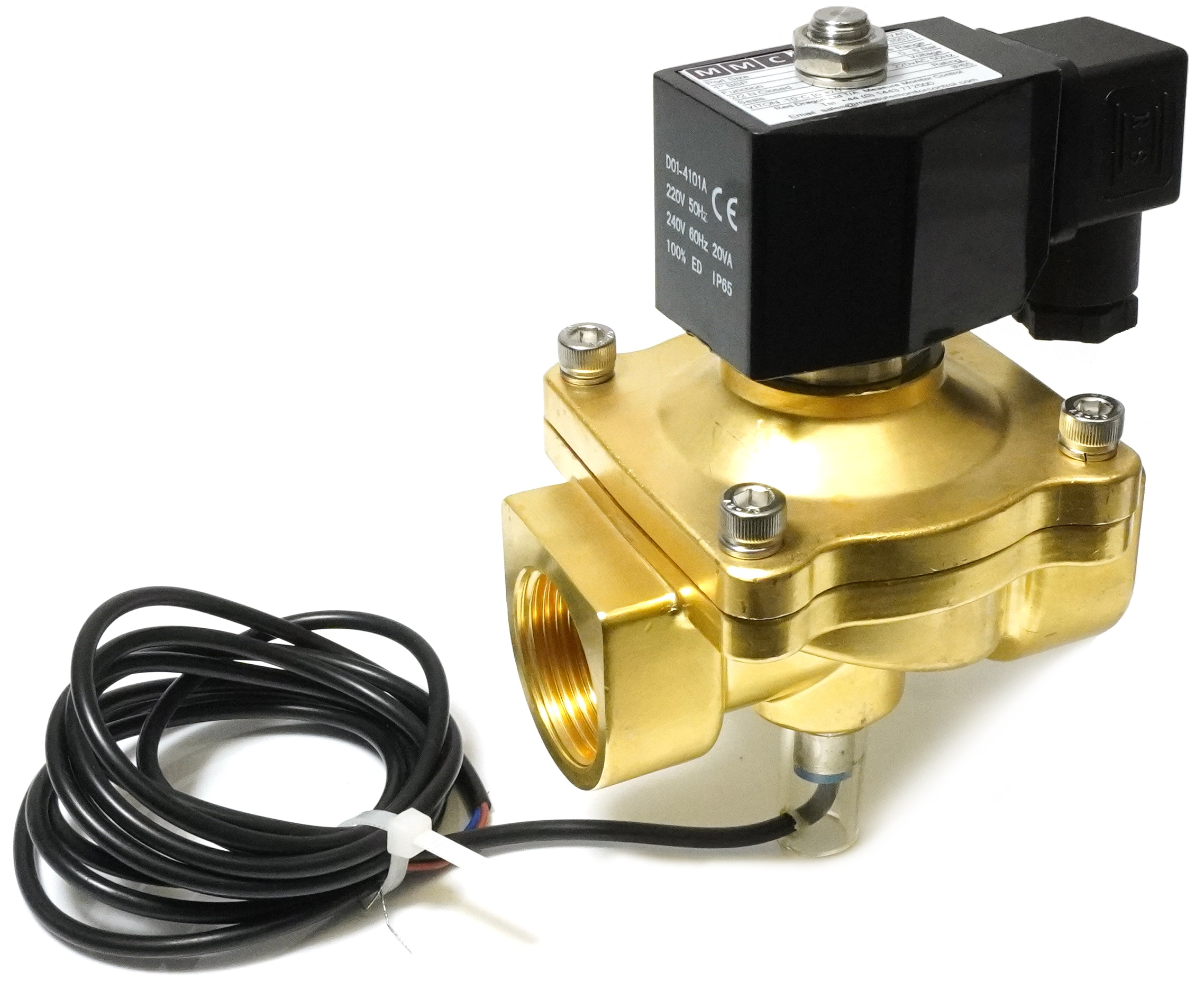1"BSP Two Way Normally Closed Solenoid Valve with position indicator ...