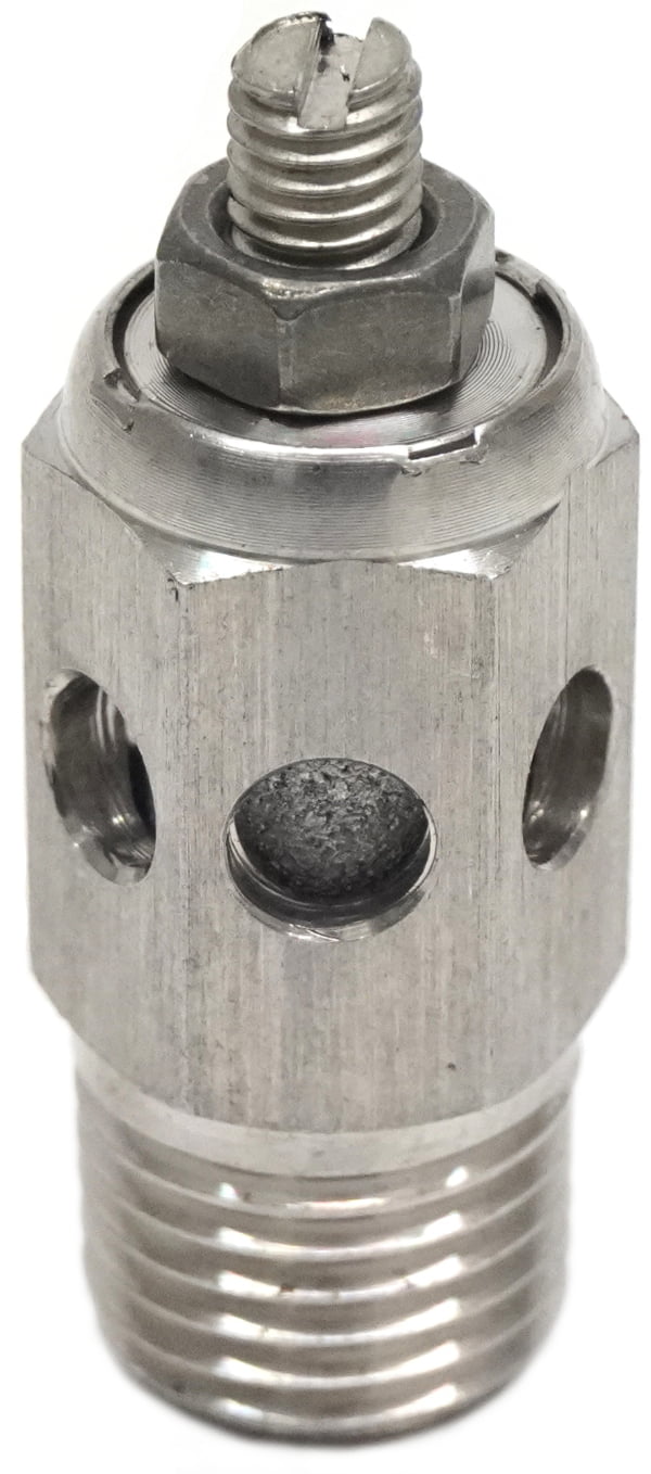 Pneumatic silencer with adjustable flow control. 1/4"NPT 304 stainless ...