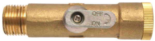 Compressed air drain valve isolator and filter assembly, 1/2"x1/2" Brass
