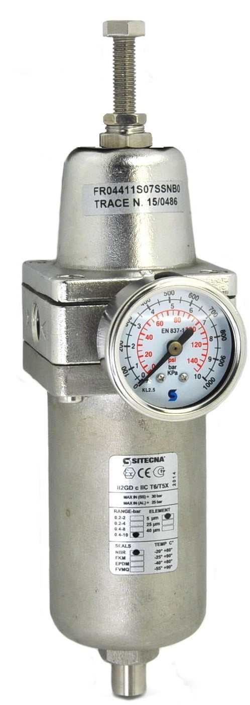 Sitecna ATEX approved 1/4" stainless steel autodrain filter regulator ...